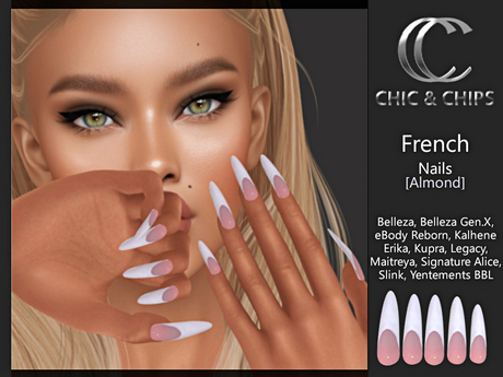 Second Life Marketplace - *C&C* Nails French [Almond]